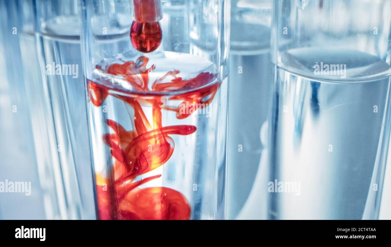 Pipette Dropping Blood into Test Tubes, Blood Test, and Analysis in ...
