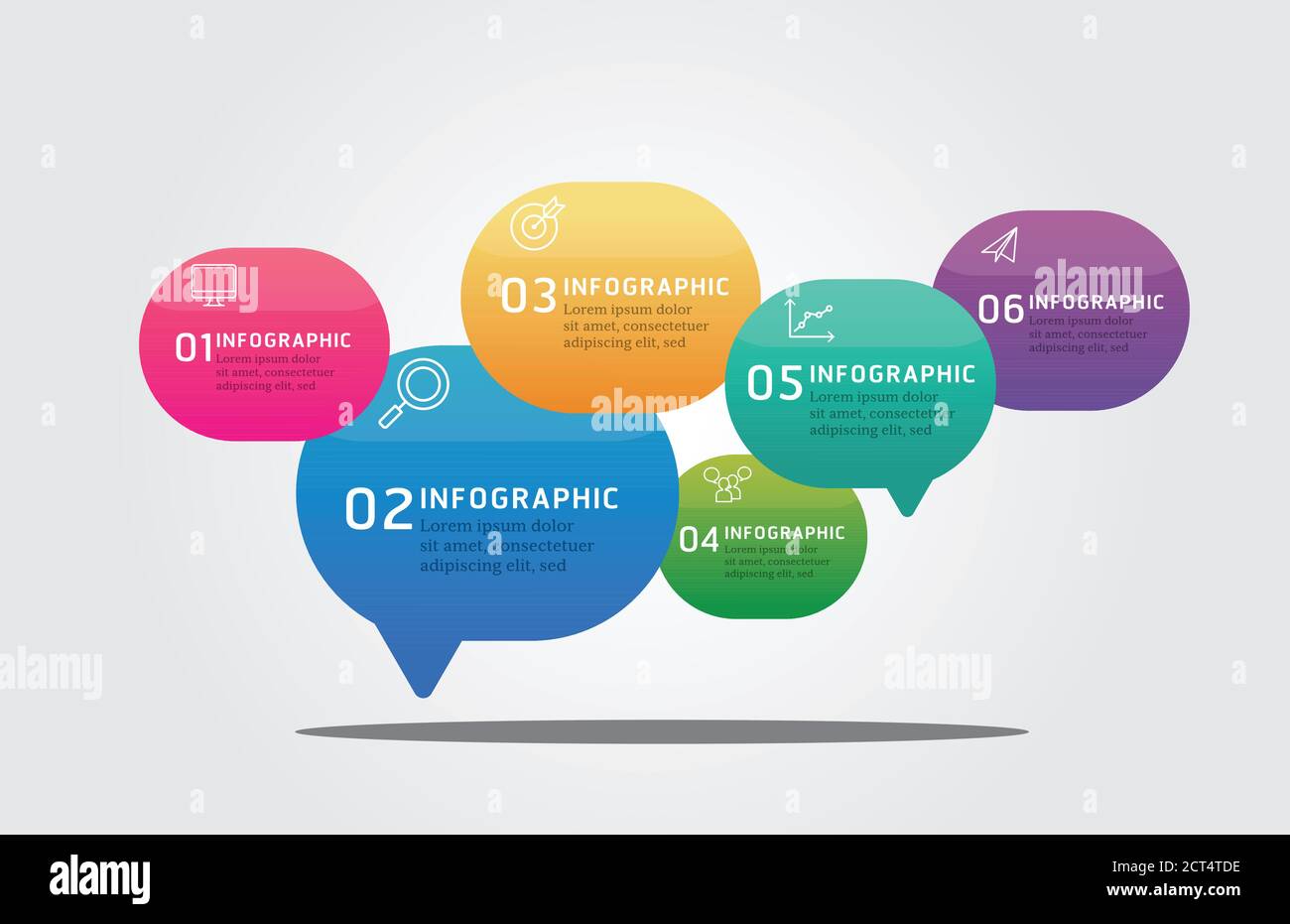 Bubble Speech Infographic Template 6 Options Stock Vector Image & Art ...