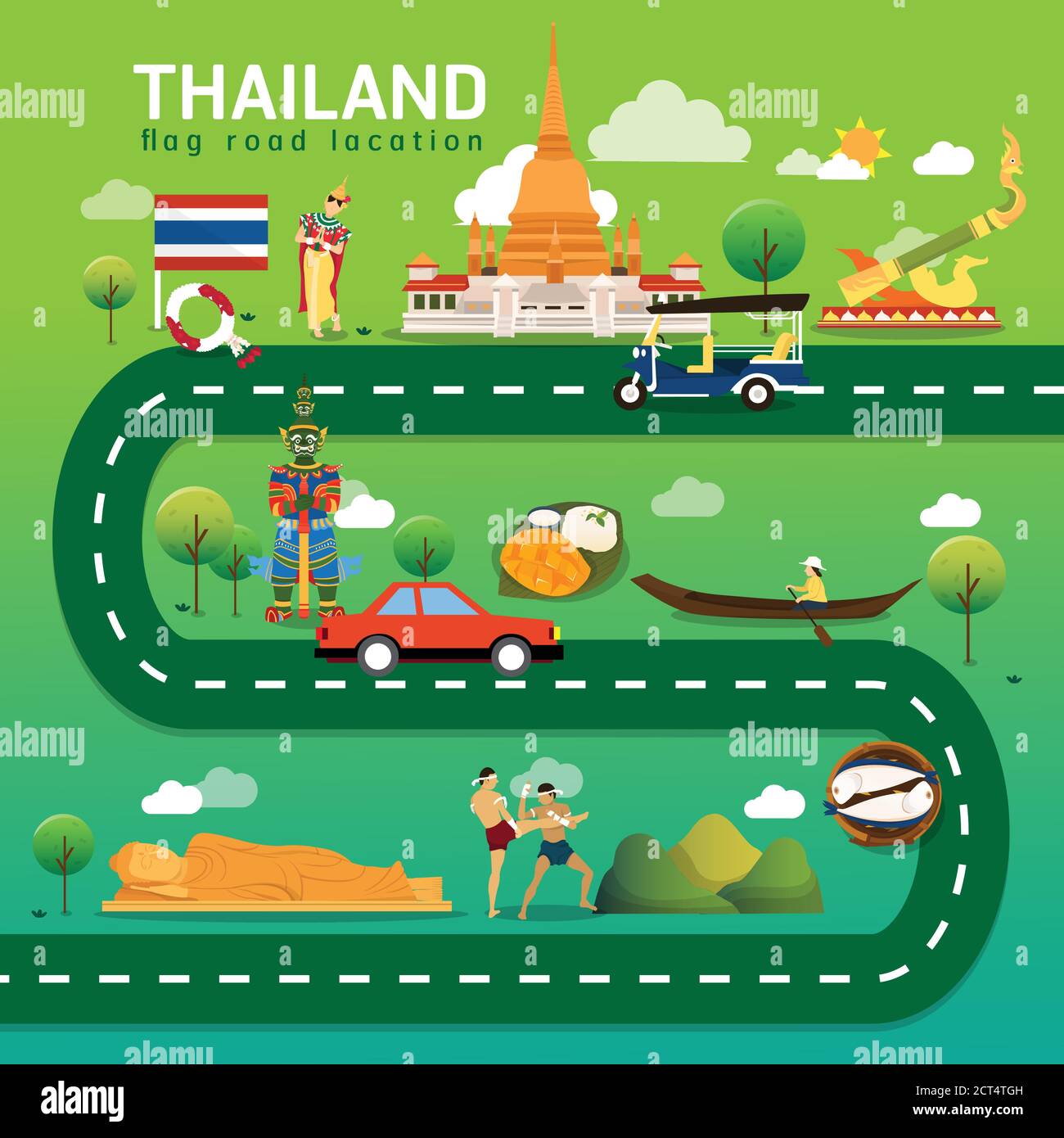 Road map and journey route in Thailand Stock Vector Image & Art - Alamy