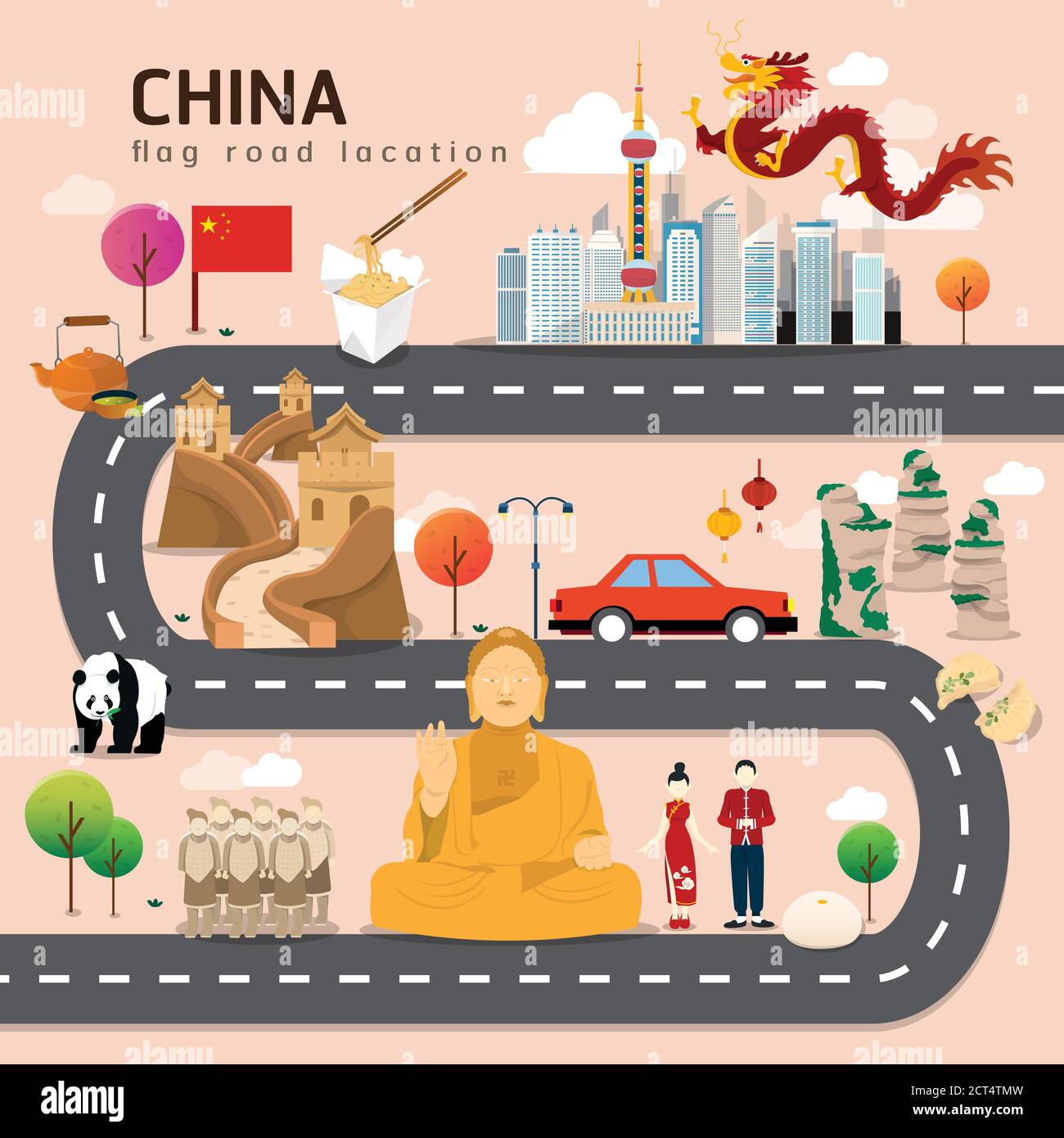 China great wall in Stock Vector Images - Alamy