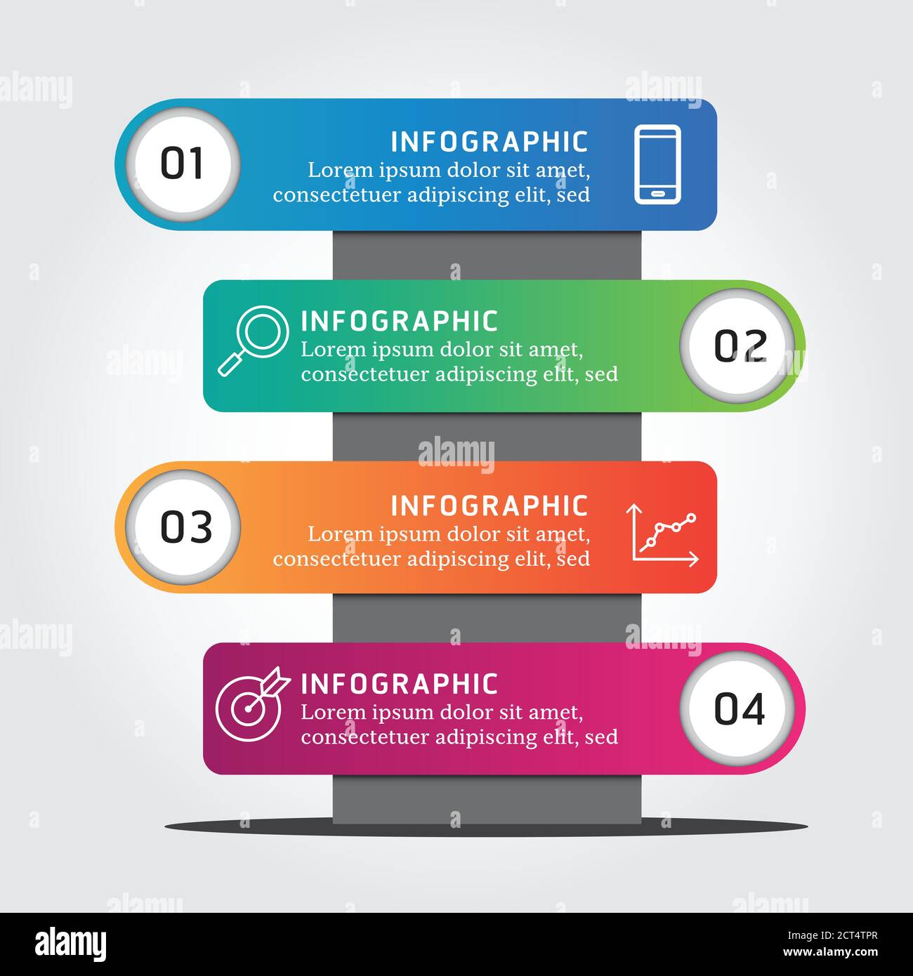 Vector Infographic label design template with icons 4 options Stock ...
