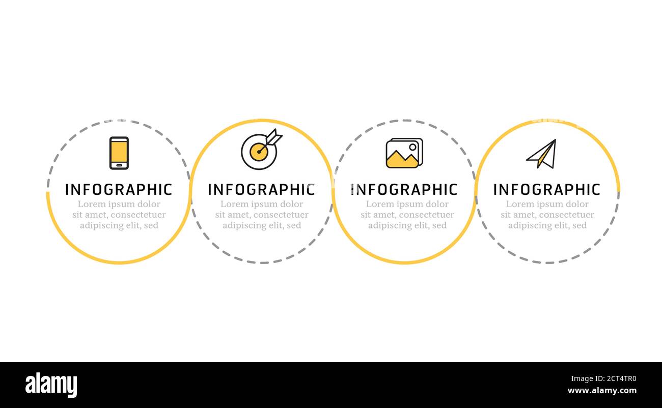 Vector Infographic label design template with icons 4 options Stock ...