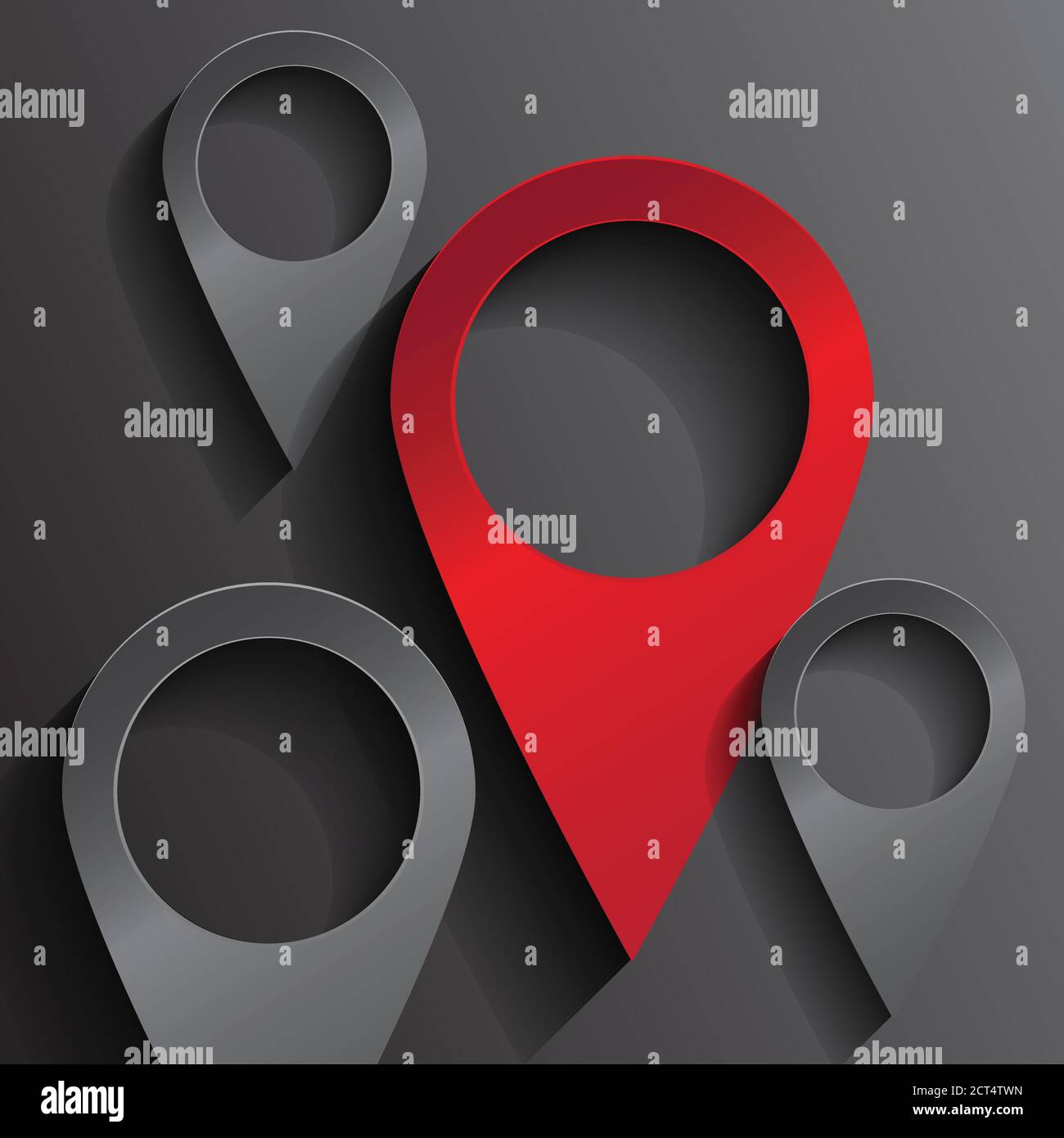 3D Illustration of Red pin location map Stock Vector Image & Art - Alamy