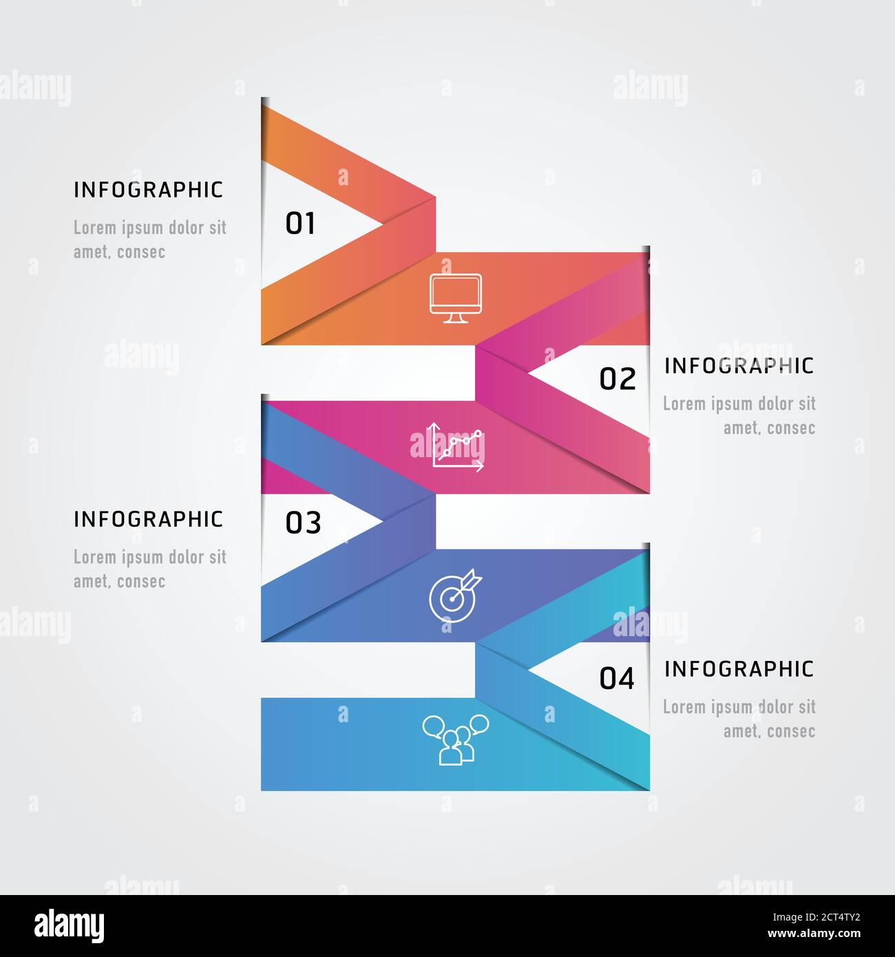 Vector Infographic label design template with icons 4 options Stock ...