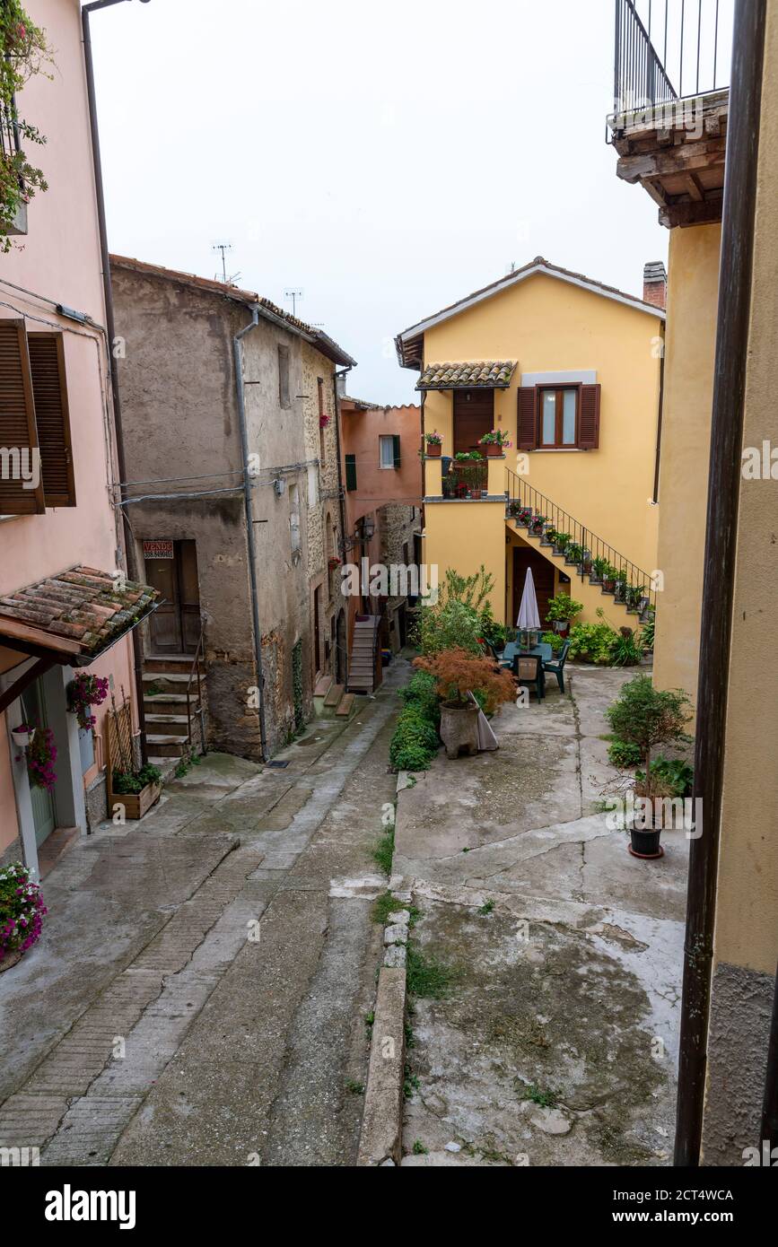 acquasparta,italy september 21 2020:architecture of alleys and ...