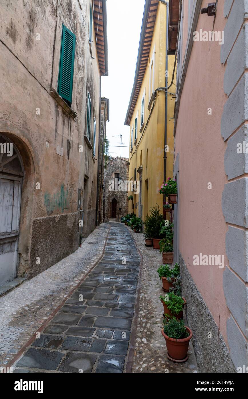 acquasparta,italy september 21 2020:architecture of alleys and ...