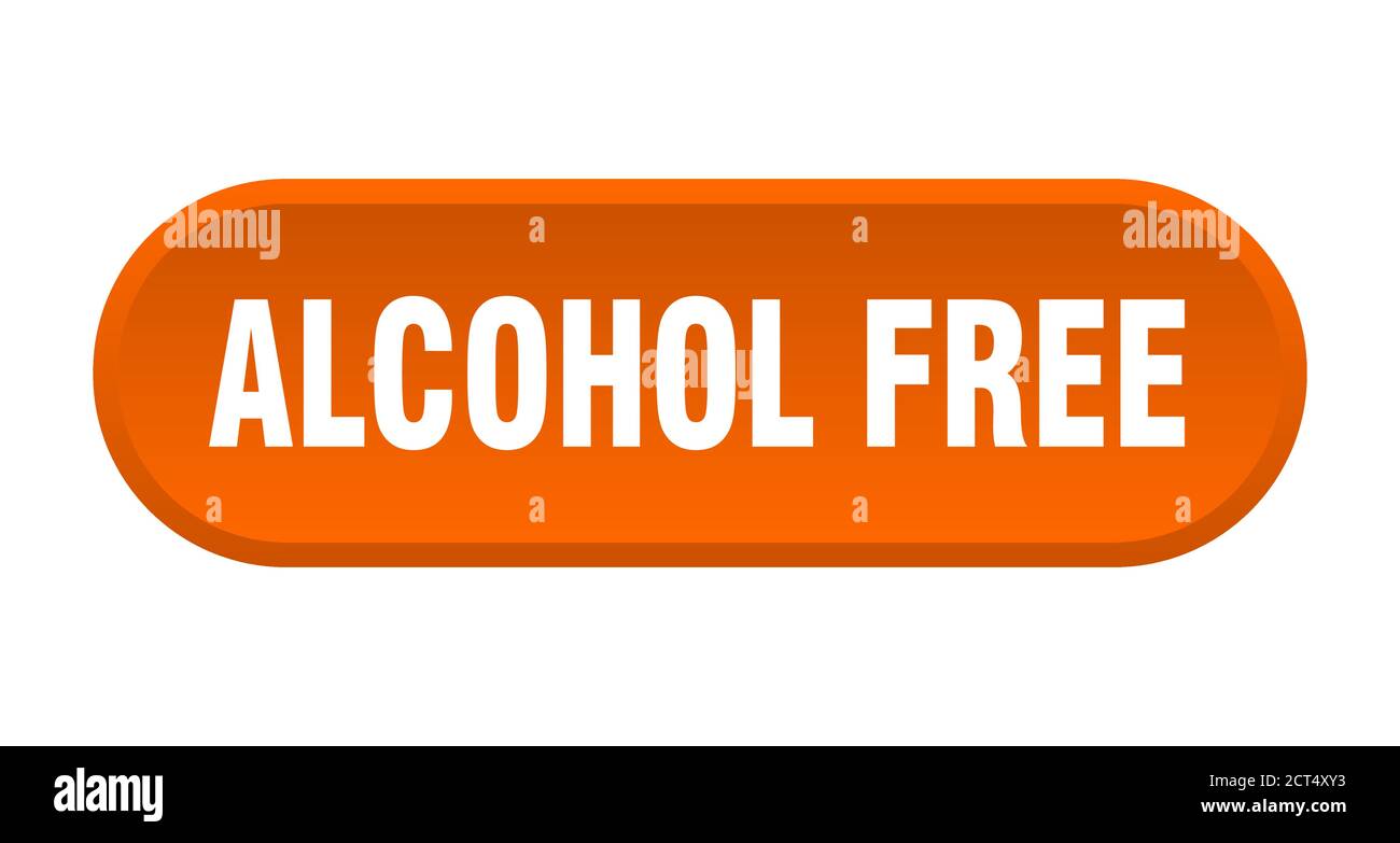 alcohol free button. rounded sign isolated on white background Stock ...