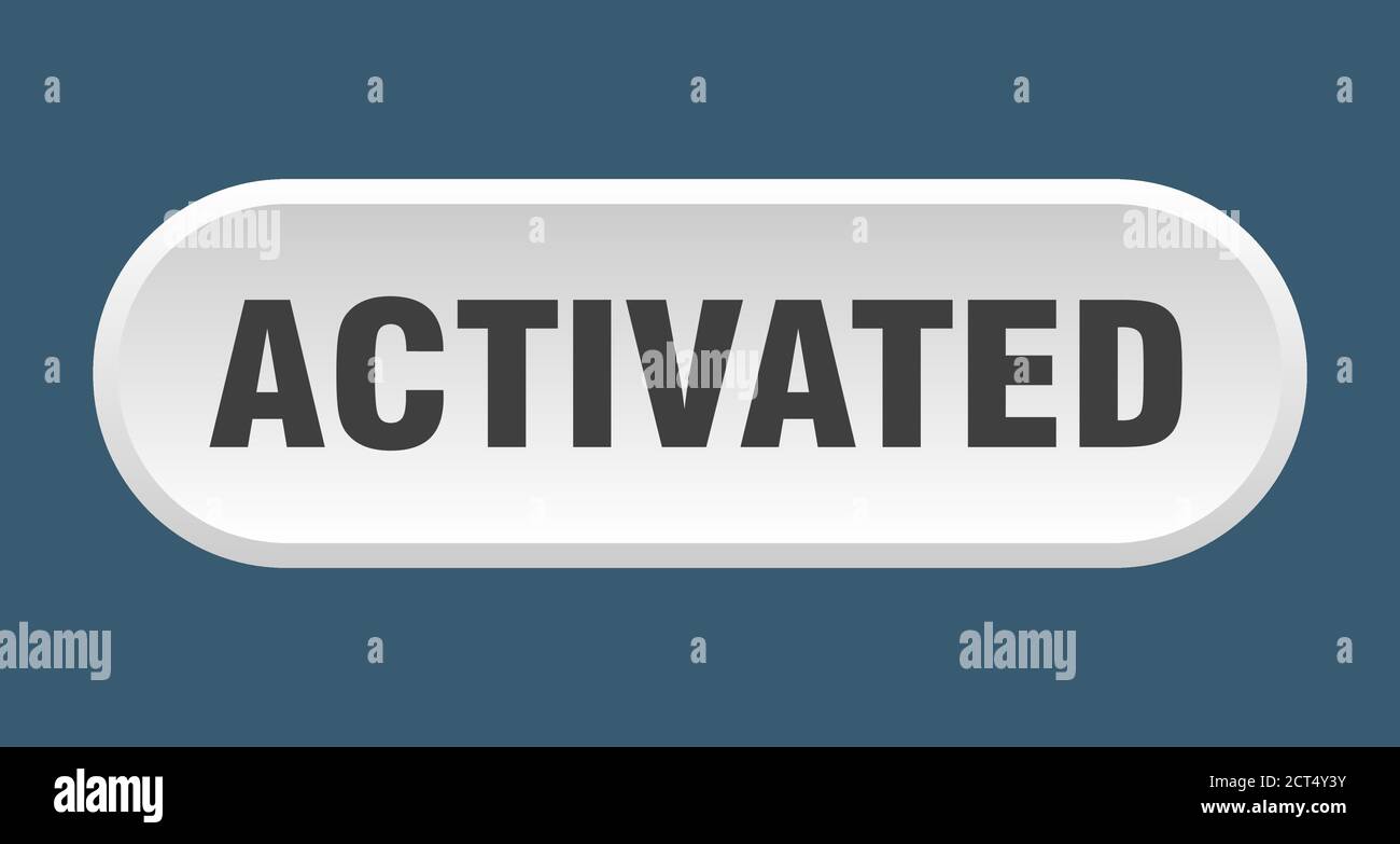 activated button. rounded sign isolated on white background Stock ...