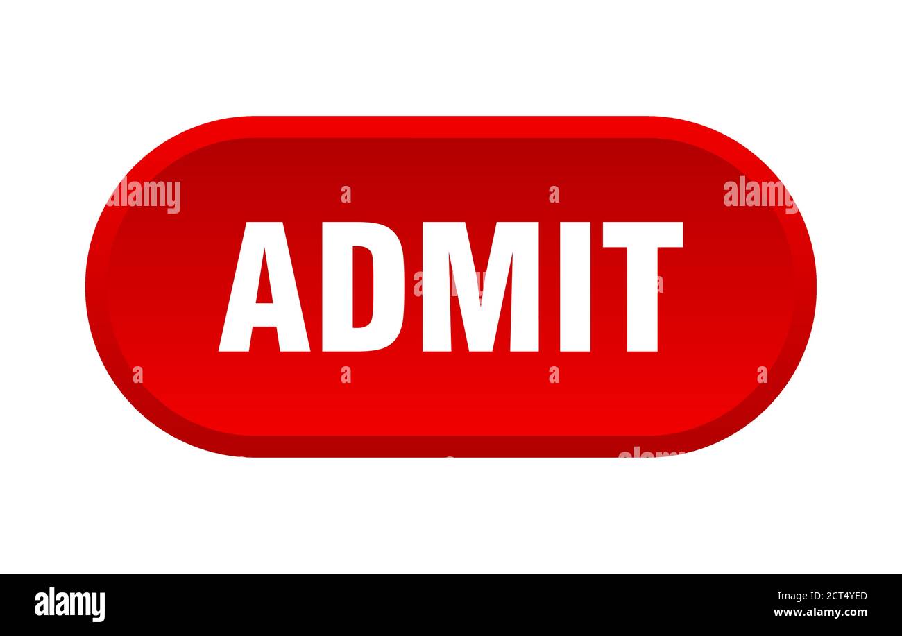 admit button. rounded sign isolated on white background Stock Vector ...