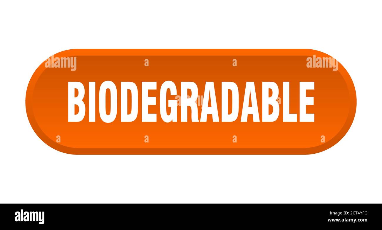 biodegradable button. rounded sign isolated on white background Stock ...