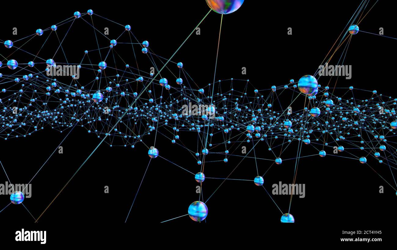 Abstract polygonal space low poly dark background with connecting dots and lines. Connection ...