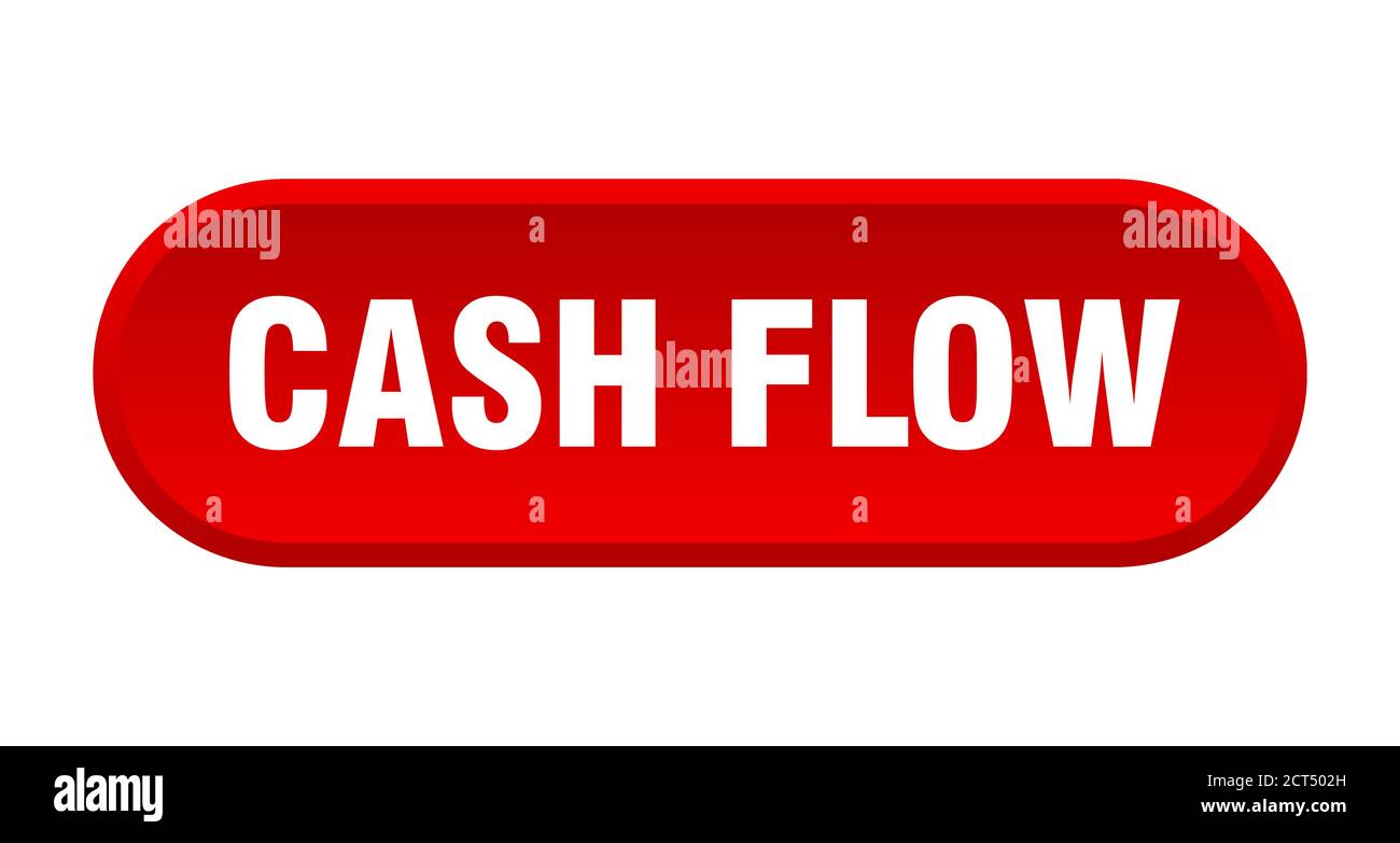 cash flow button. rounded sign isolated on white background Stock ...