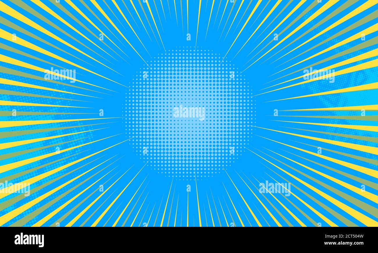 Comic book abstract template with rays and halftone. Humor effects on ...