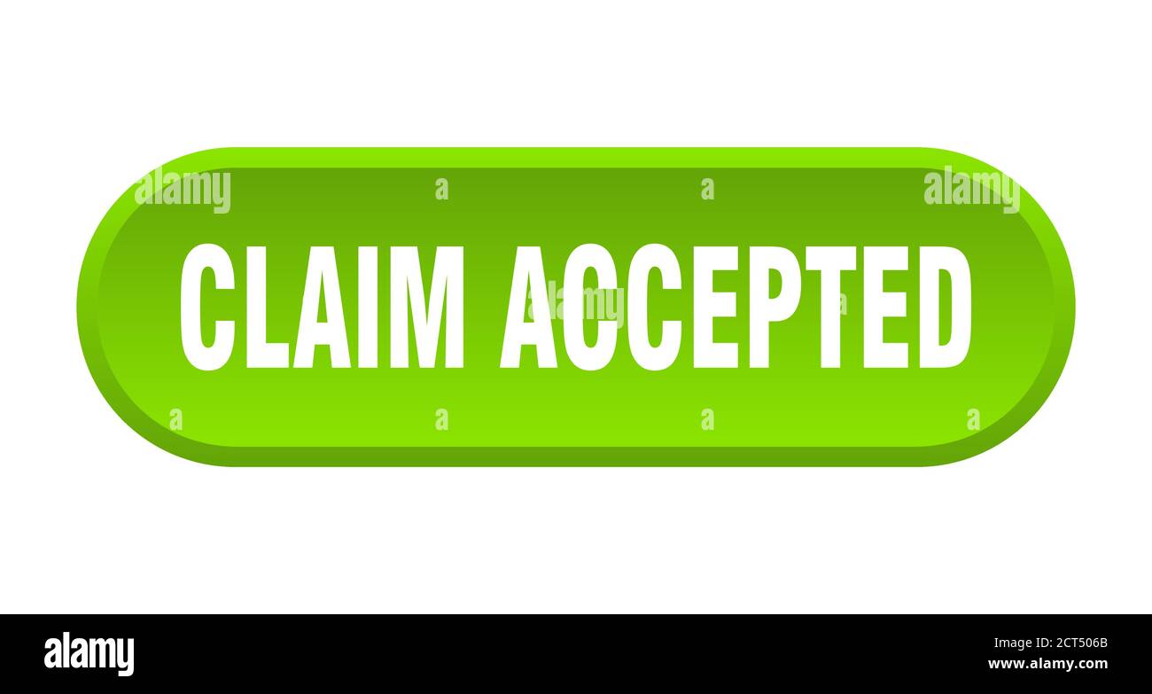 claim accepted button. rounded sign isolated on white background Stock ...