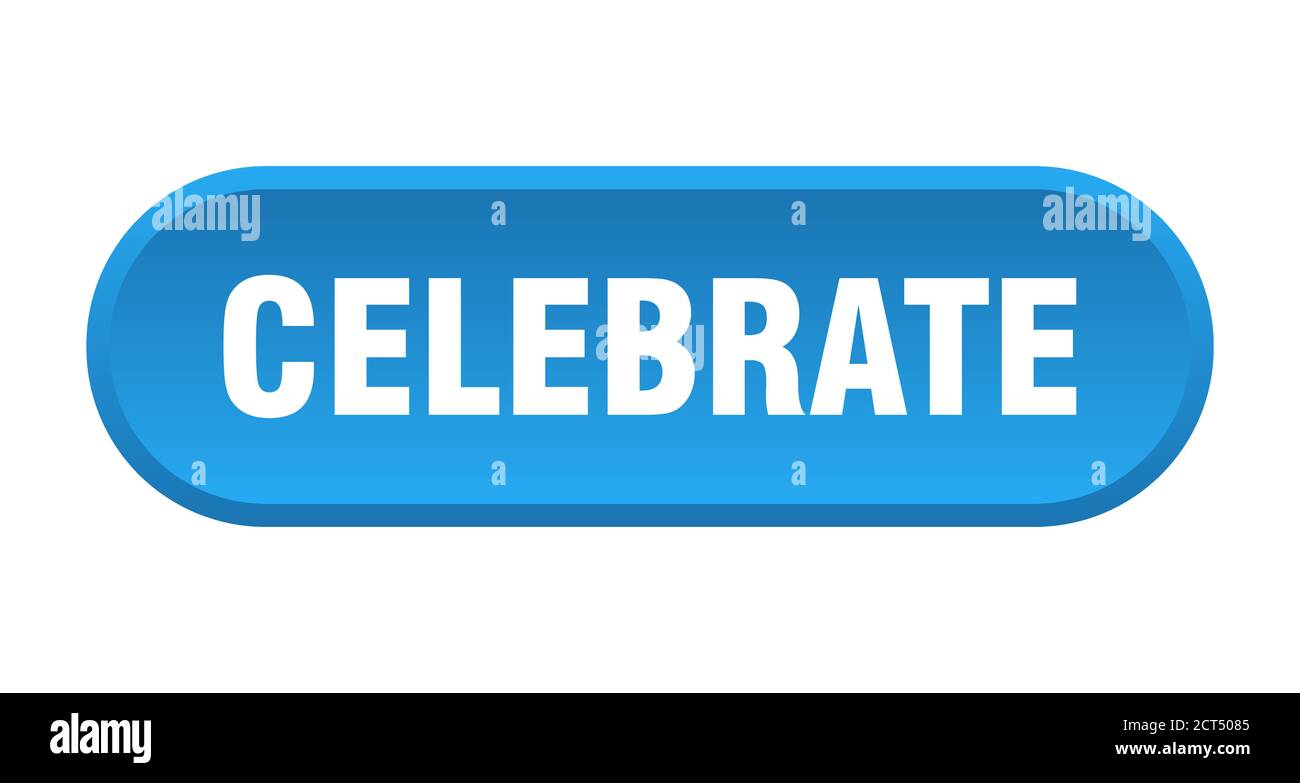 celebrate button. rounded sign isolated on white background Stock ...