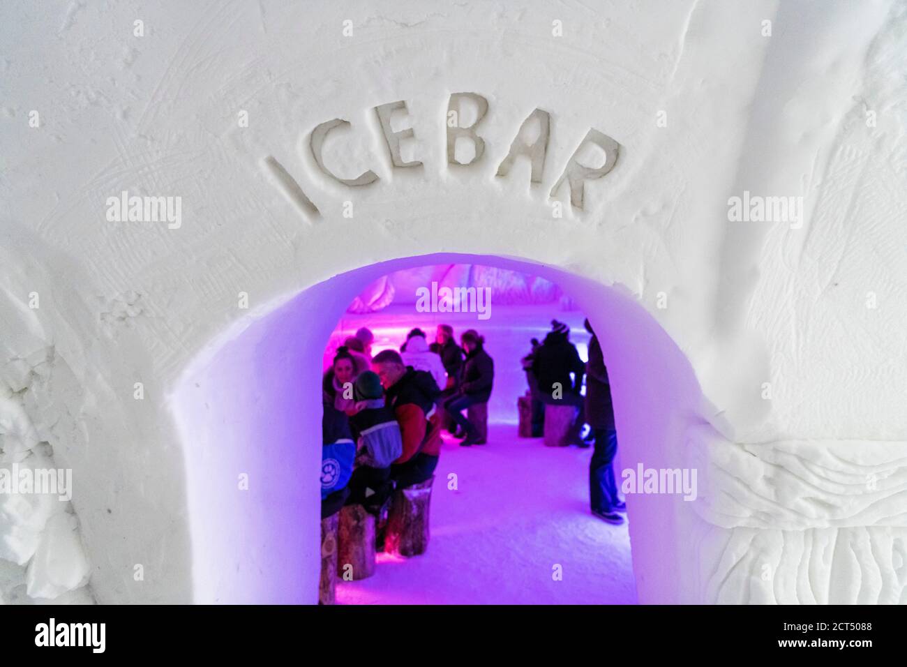 Ice bar for having a drink on vacation to Lapland at Christmas in ...