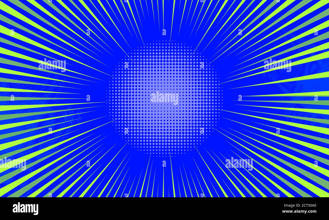 Comic book abstract template with rays and halftone. Humor effects on ...