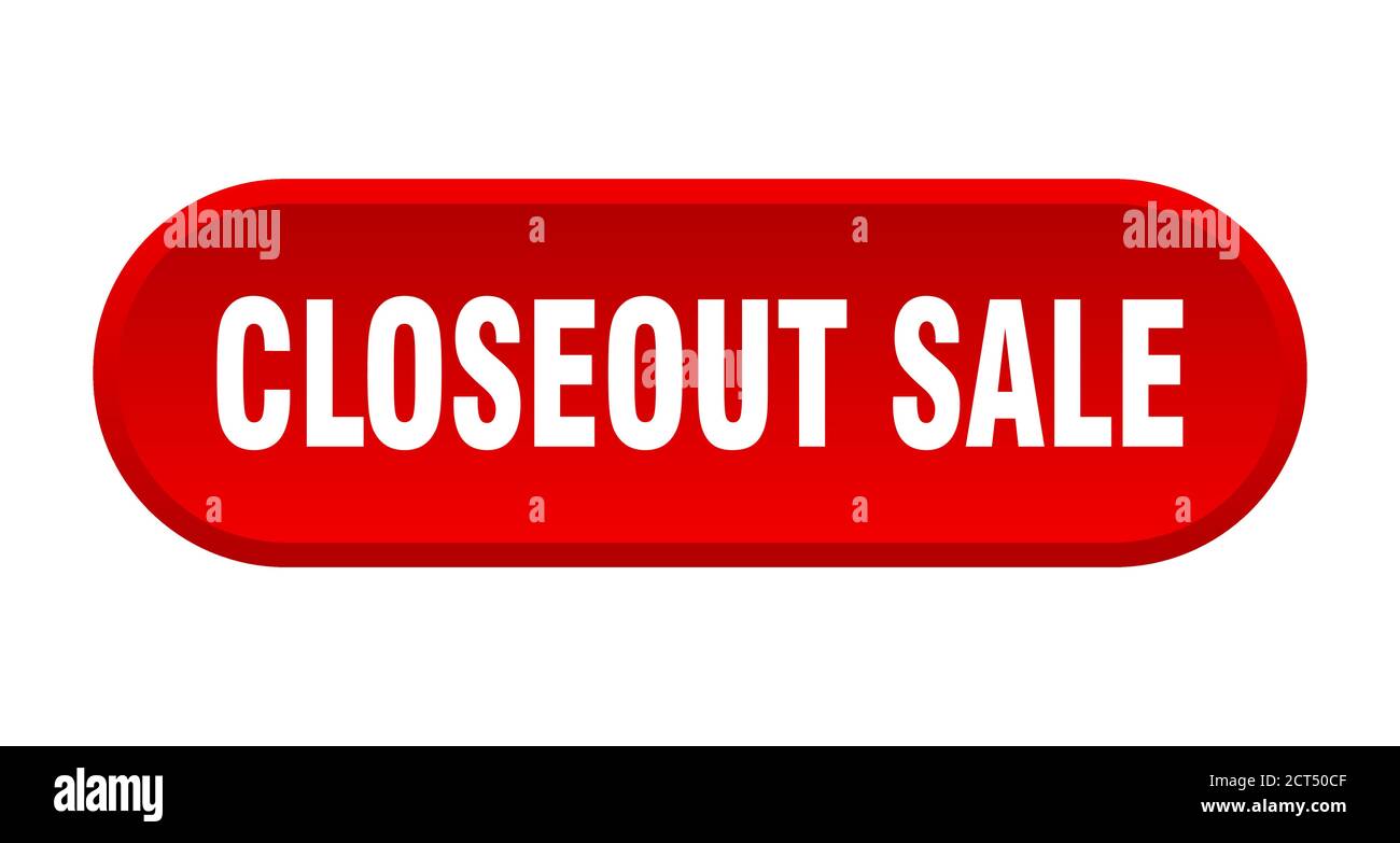 closeout sale button. rounded sign isolated on white background Stock ...