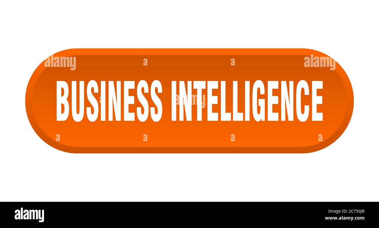 business intelligence button. rounded sign isolated on white background ...