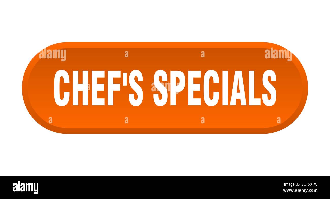 chef's specials button. rounded sign isolated on white background Stock ...