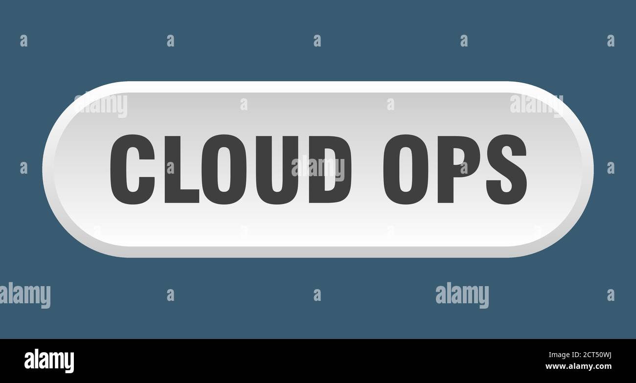 cloud ops button. rounded sign isolated on white background Stock ...