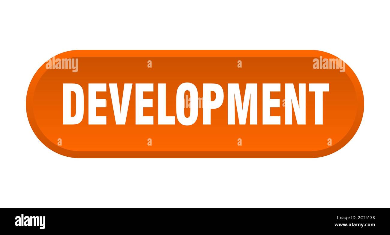 development button. rounded sign isolated on white background Stock ...