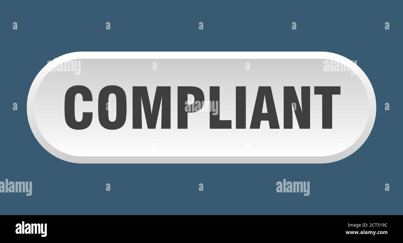 compliant button. rounded sign isolated on white background Stock ...