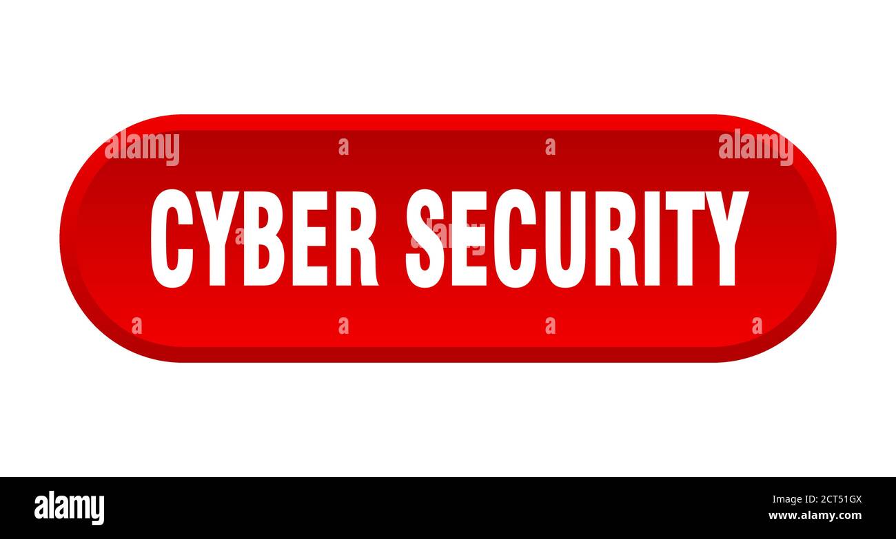 cyber security button. rounded sign isolated on white background Stock ...