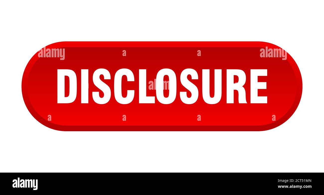 disclosure button. rounded sign isolated on white background Stock ...