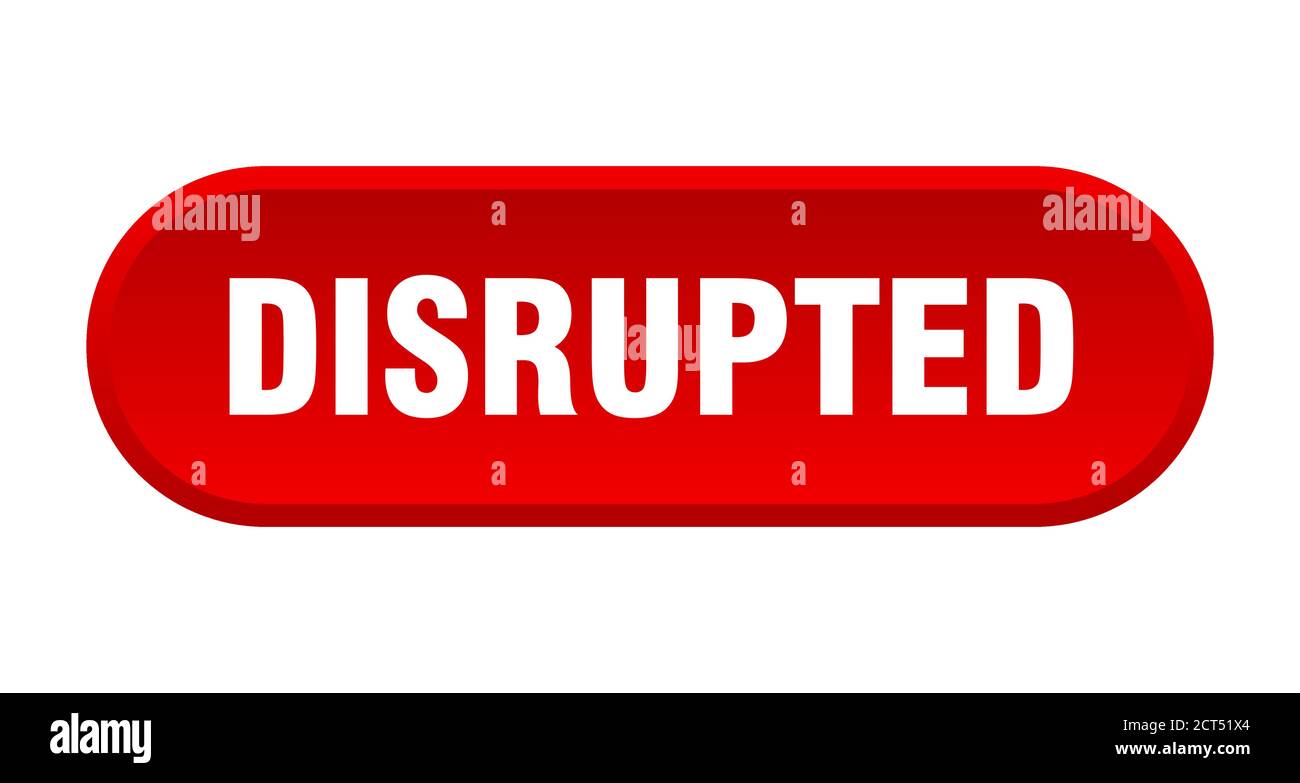 disrupted button. rounded sign isolated on white background Stock ...
