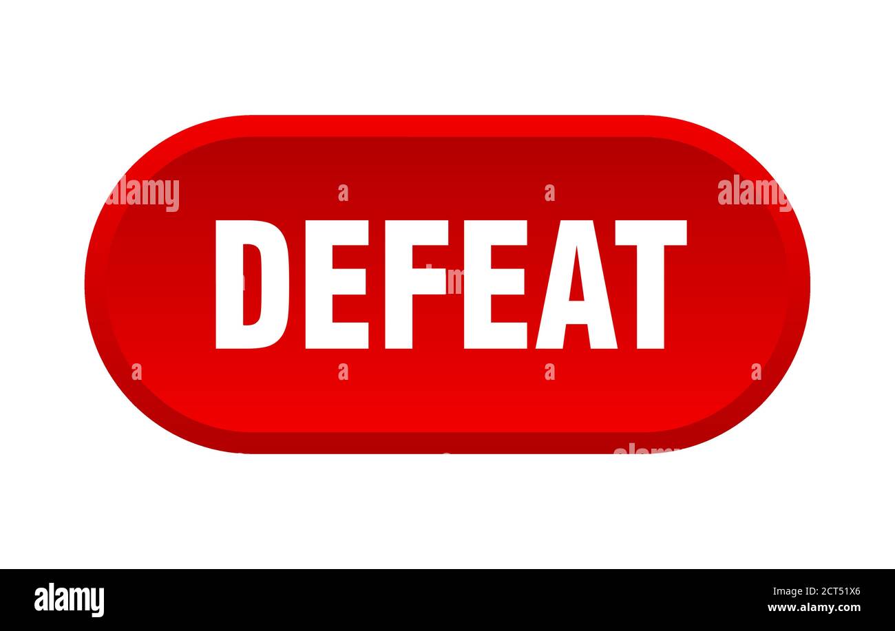 defeat button. rounded sign isolated on white background Stock Vector ...