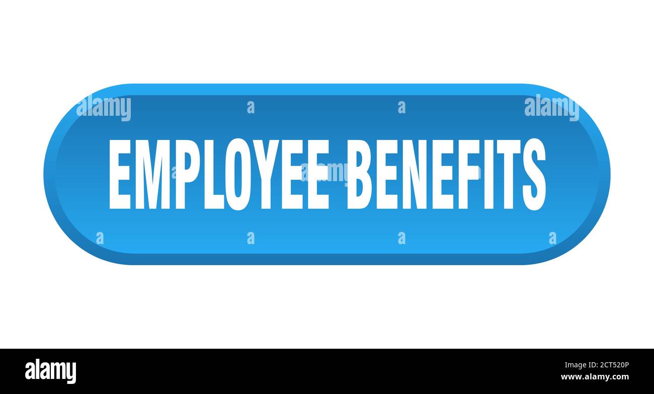 employee benefits button. rounded sign isolated on white background ...