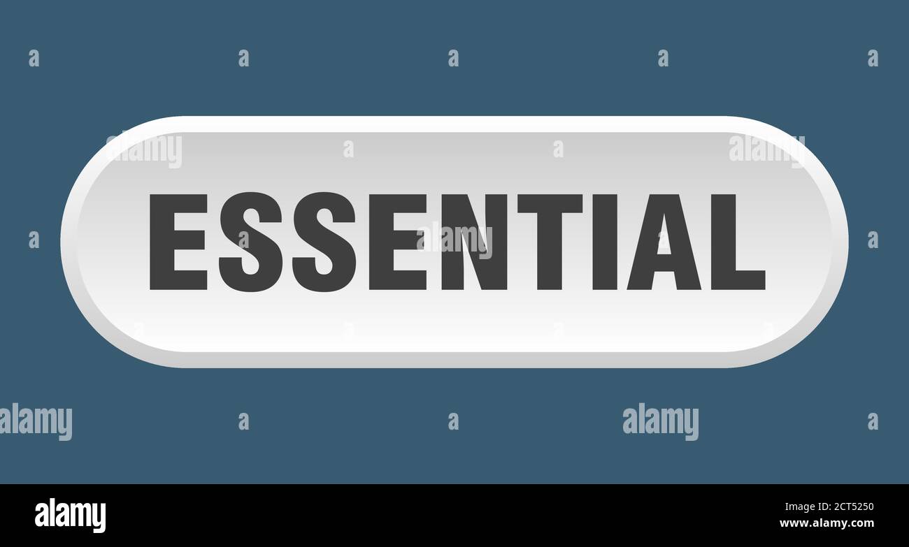 essential button. rounded sign isolated on white background Stock ...