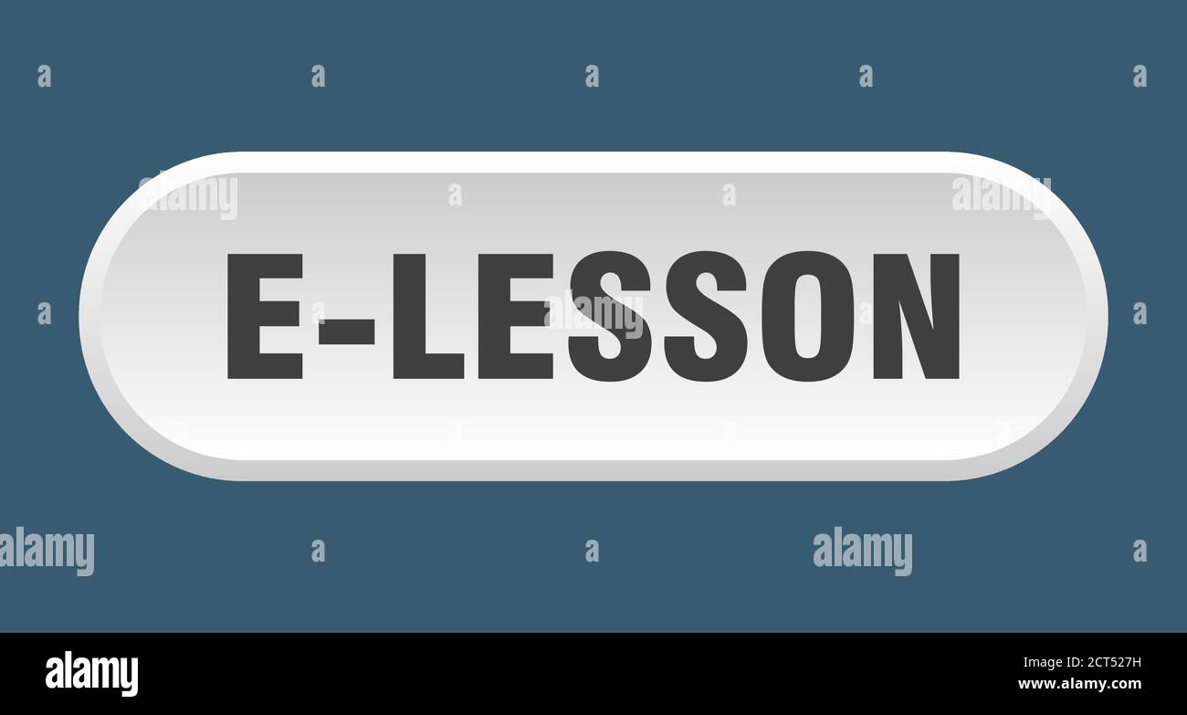 e-lesson button. rounded sign isolated on white background Stock Vector Image & Art - Alamy