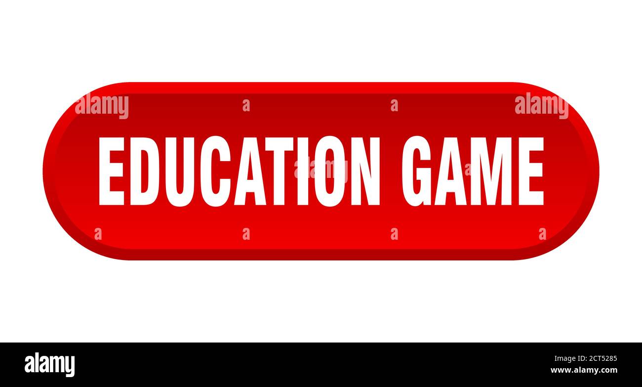 education game button. rounded sign isolated on white background Stock ...
