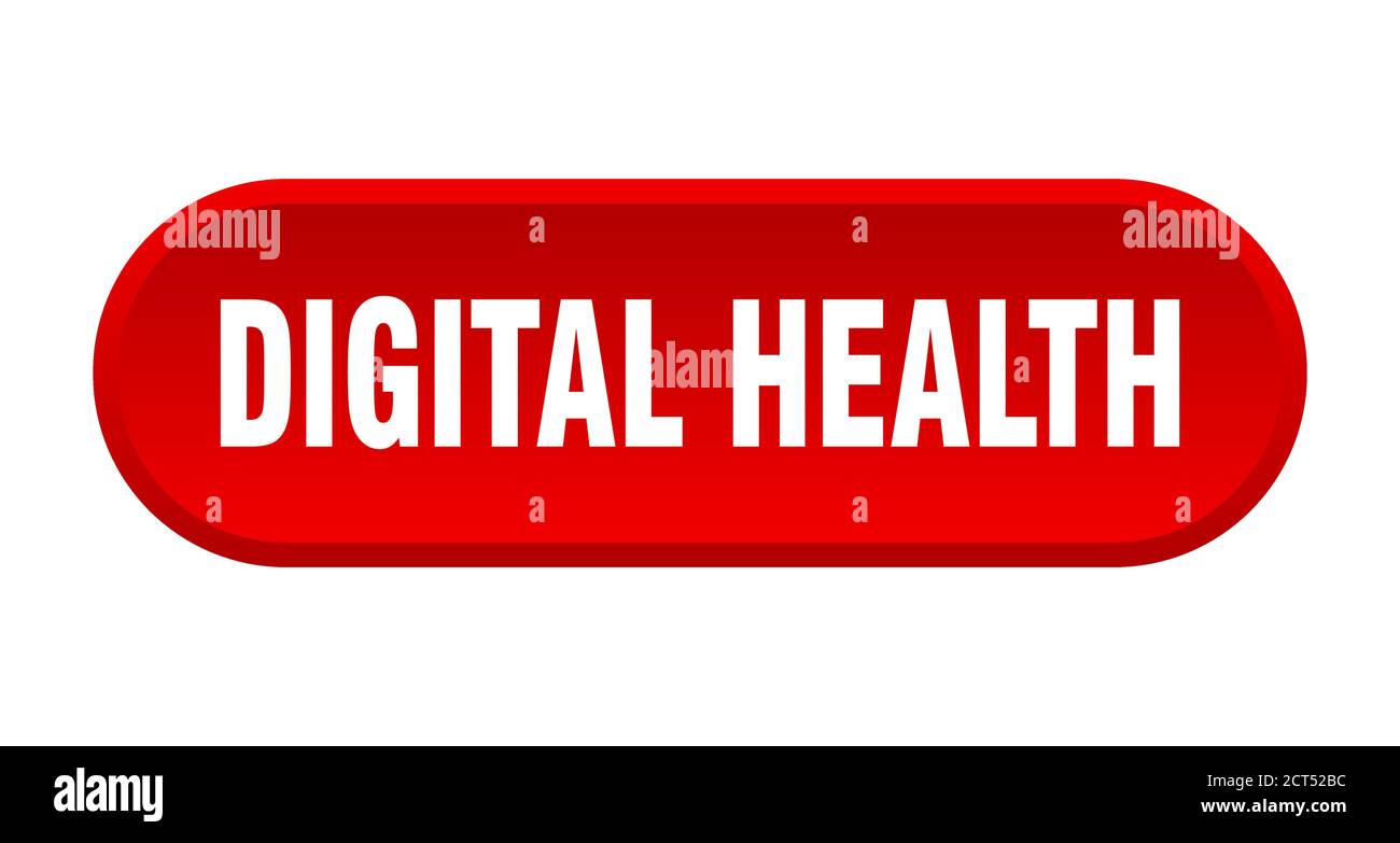 digital health button. rounded sign isolated on white background Stock ...