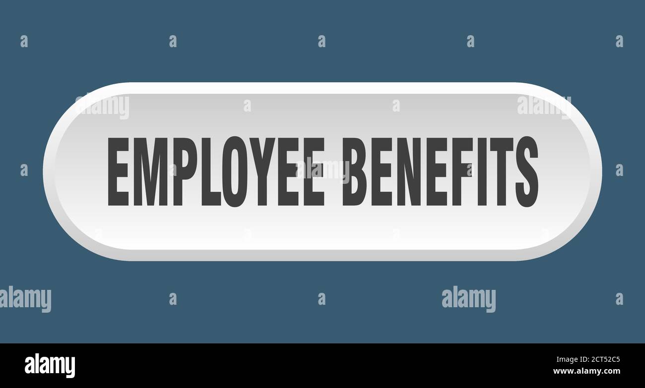 employee benefits button. rounded sign isolated on white background ...