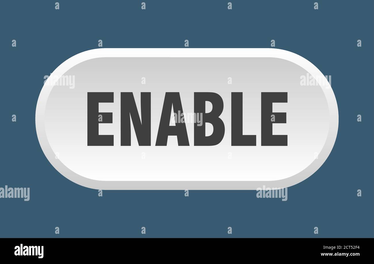 enable button. rounded sign isolated on white background Stock Vector ...
