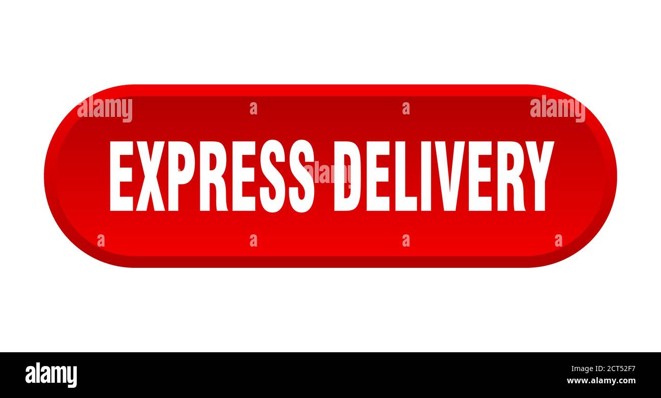 express delivery button. rounded sign isolated on white background ...