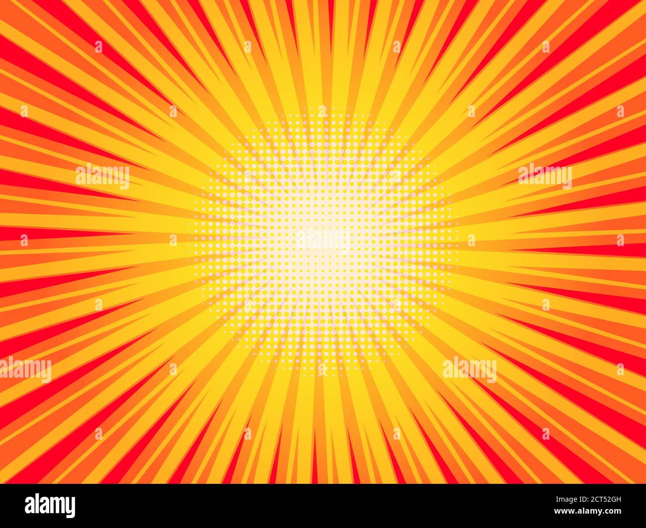 Comic book abstract template with rays and halftone. Humor effects on ...