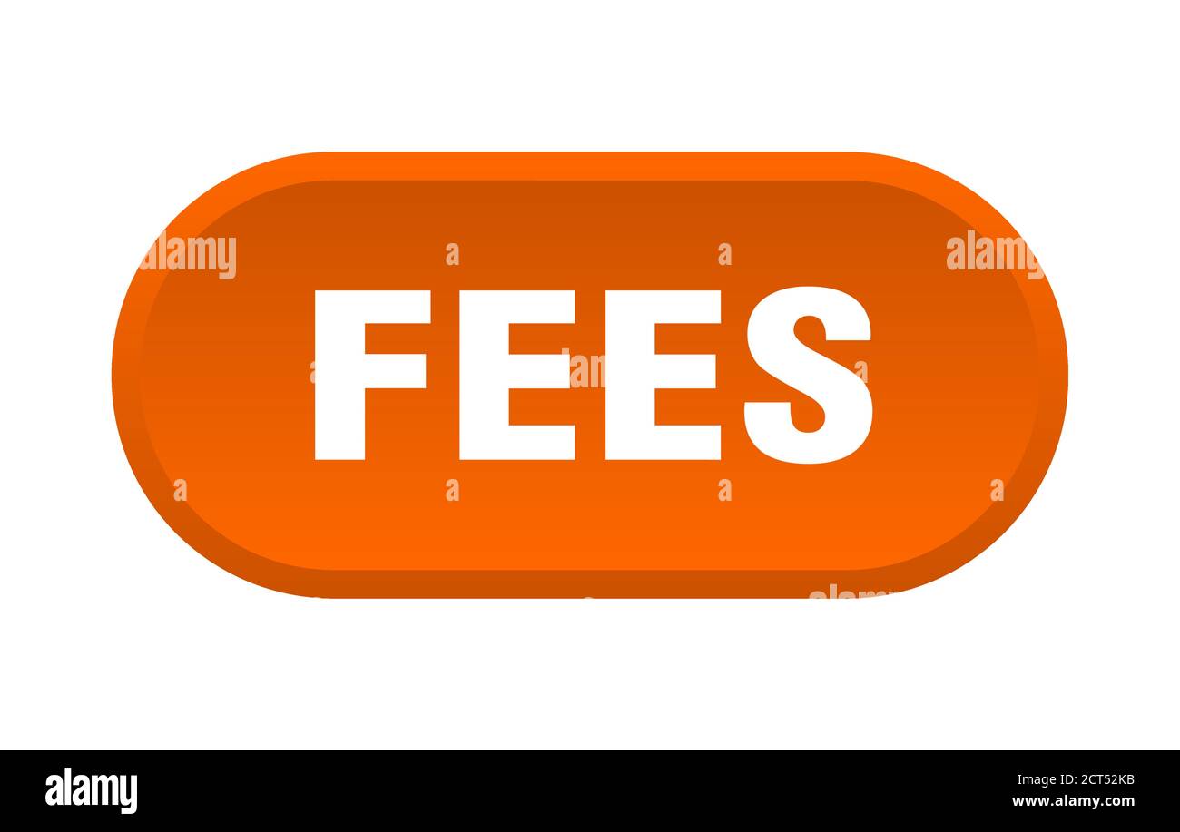 fees button. rounded sign isolated on white background Stock Vector ...