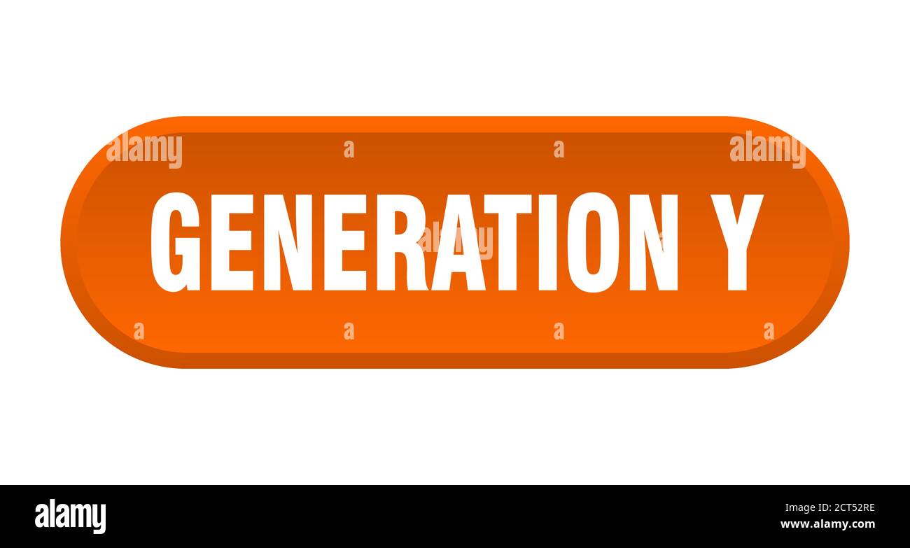 generation y button. rounded sign isolated on white background Stock ...