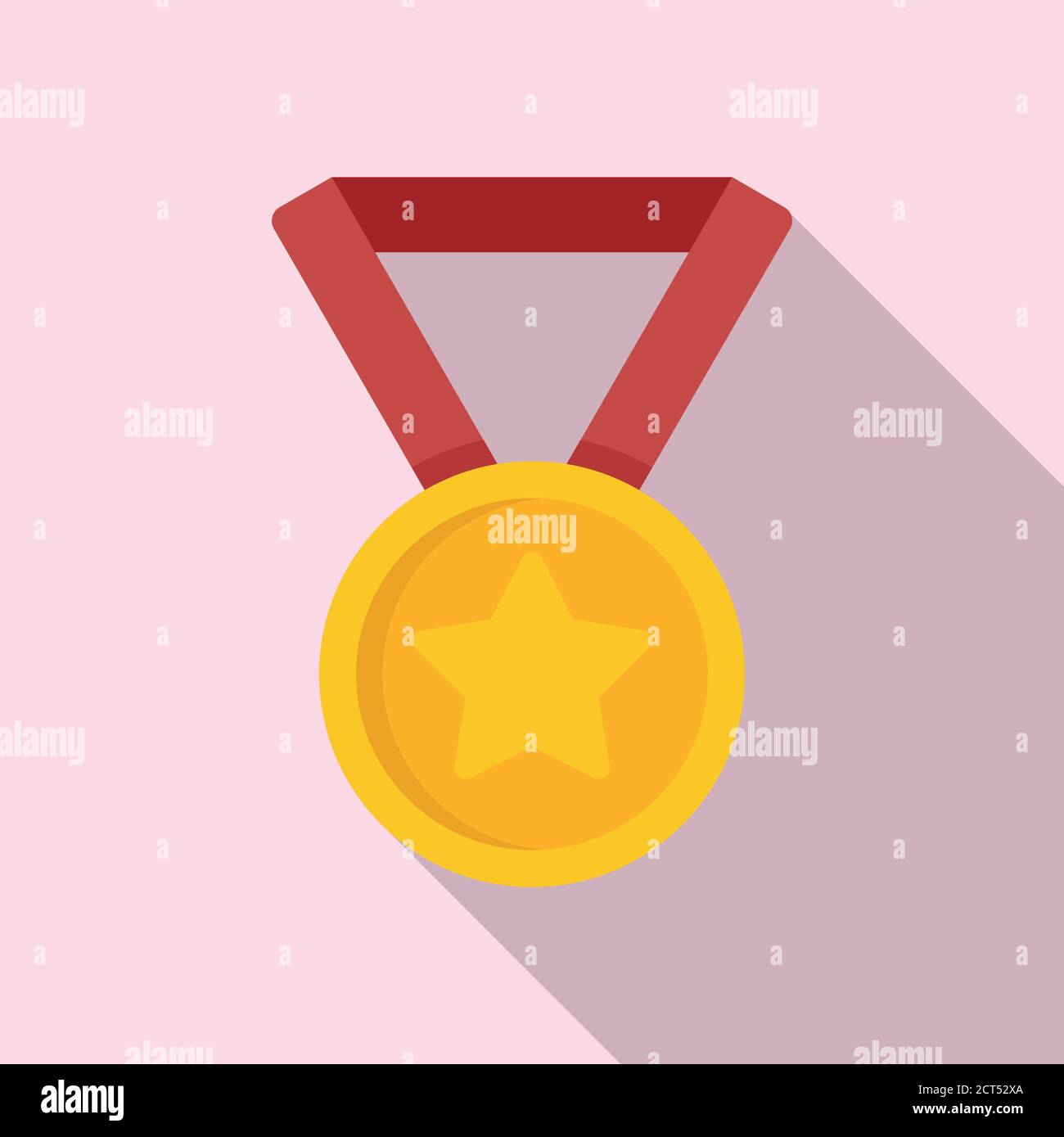 Gold medal reputation icon. Flat illustration of gold medal reputation ...