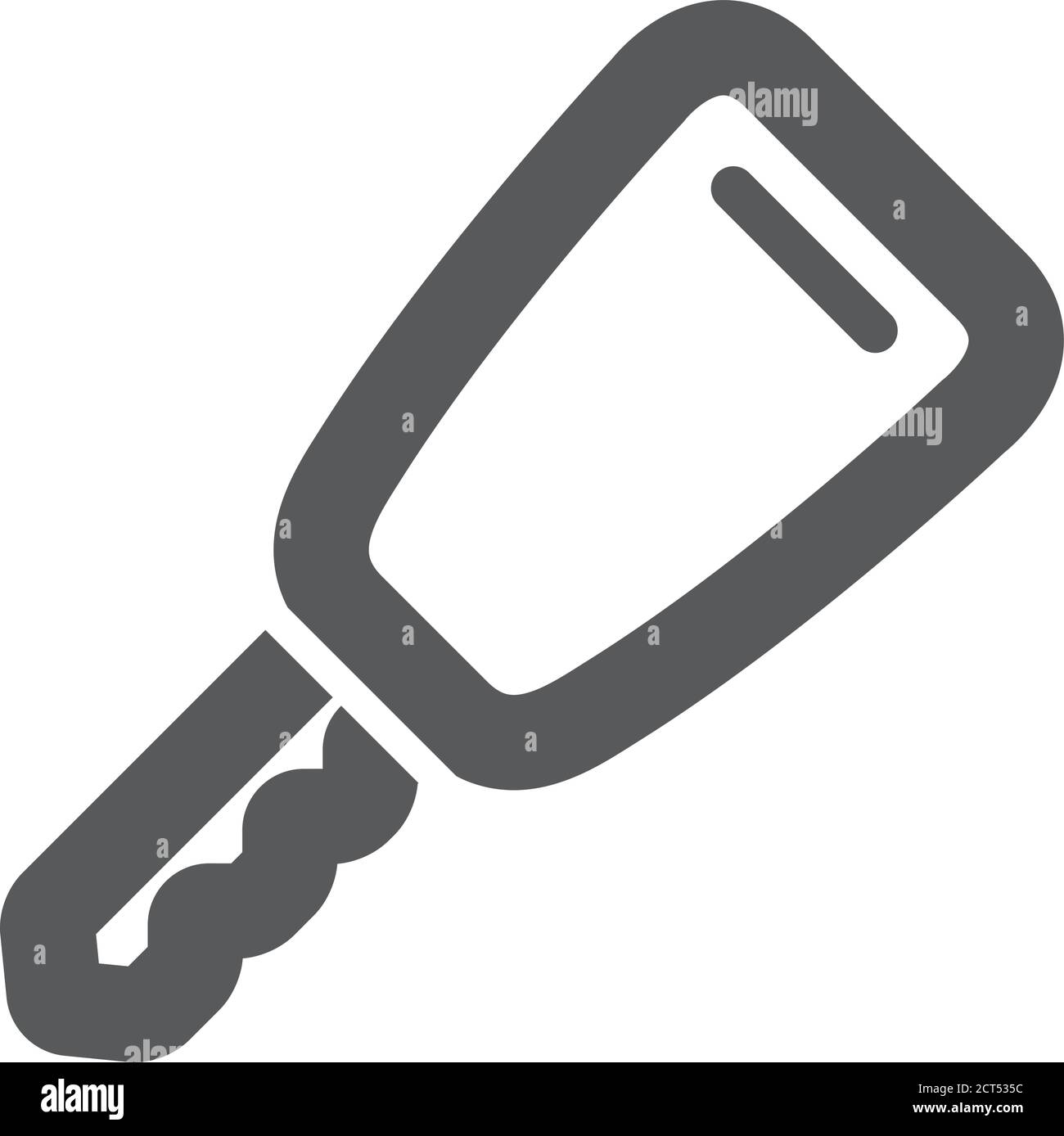 Key icon in thick outline style. Black and white monochrome vector ...