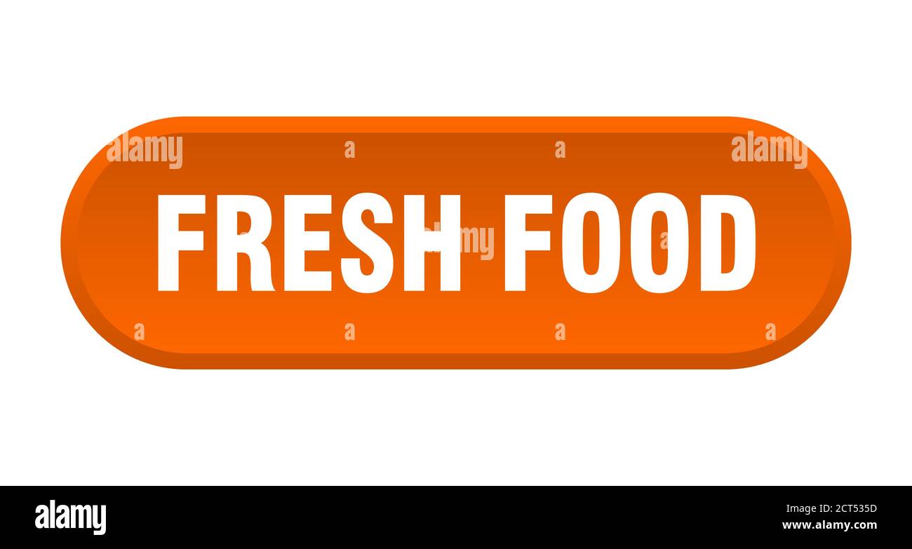 fresh food button. rounded sign isolated on white background Stock ...