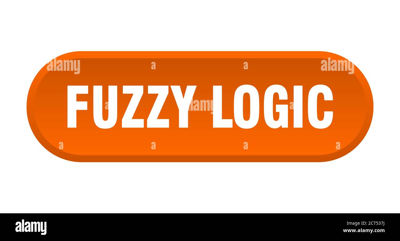 fuzzy logic button. rounded sign isolated on white background Stock ...