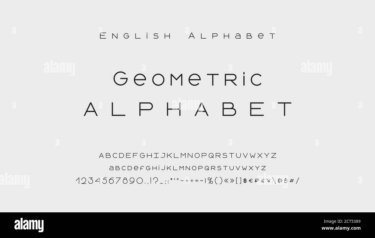 Minimal style alphabet. Modern abstract vector typeface, uppercase and ...