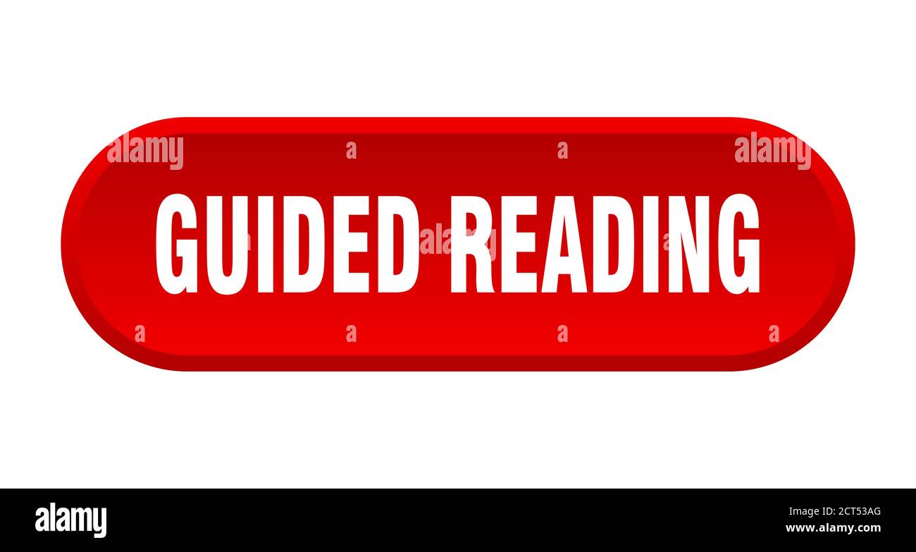 guided reading button. rounded sign isolated on white background Stock ...