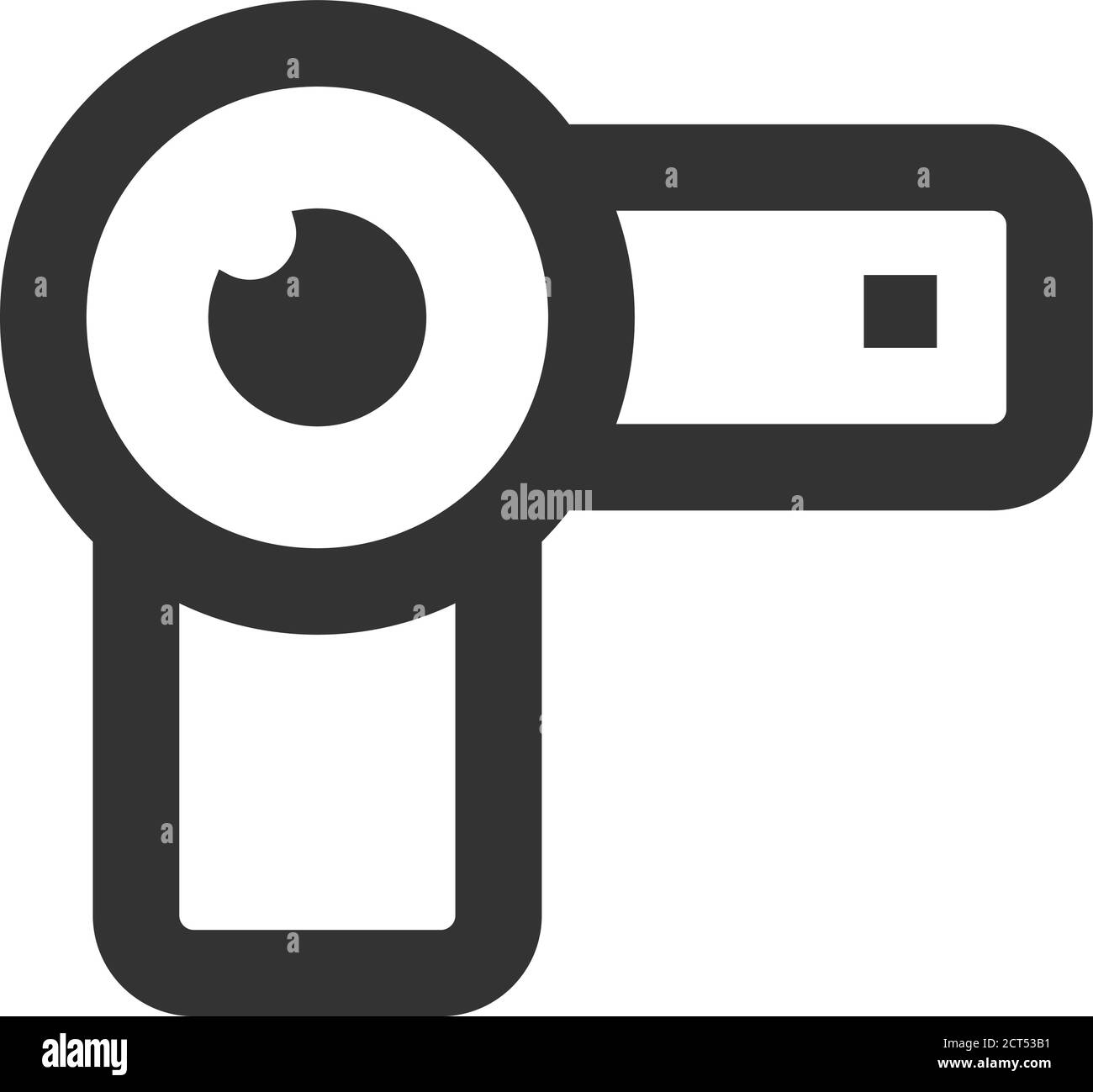 Camcorder icon in thick outline style. Black and white monochrome vector illustration Stock ...