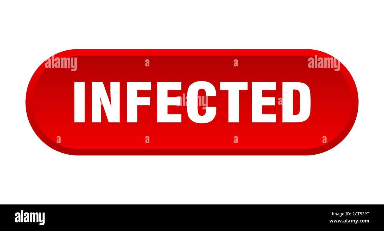 infected button. rounded sign isolated on white background Stock Vector ...